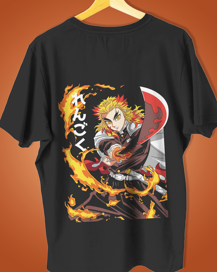 Kyōjurō Rengoku Demon Slayer Anime Oversized T-Shirt – Dudemonk